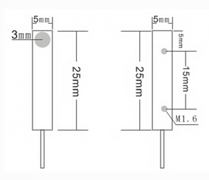 DC 3 Wire Rectangular Inductive Proximity Sensor With Cable Type