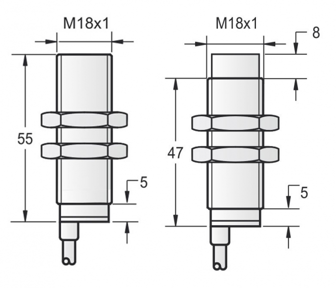 M18 DC 3 Wire 24V Inductive Sensor Analog Output With 4-20mA Current Output Normal Cable Sensor