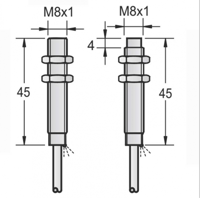 Small Capacitive Proximity Sensor Switch DC 3 Wire Stainless Steel M8 ...