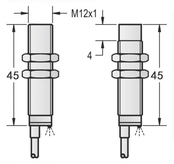 3 Wire M12 Long Distance Inductive Proximity Sensor DC For Distance ...