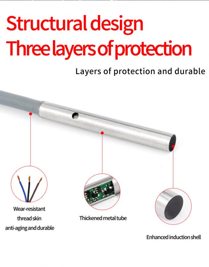 Small Size Inductive Proximity Sensor M3 / M4 / M5 / M6 Stainless Steel ...