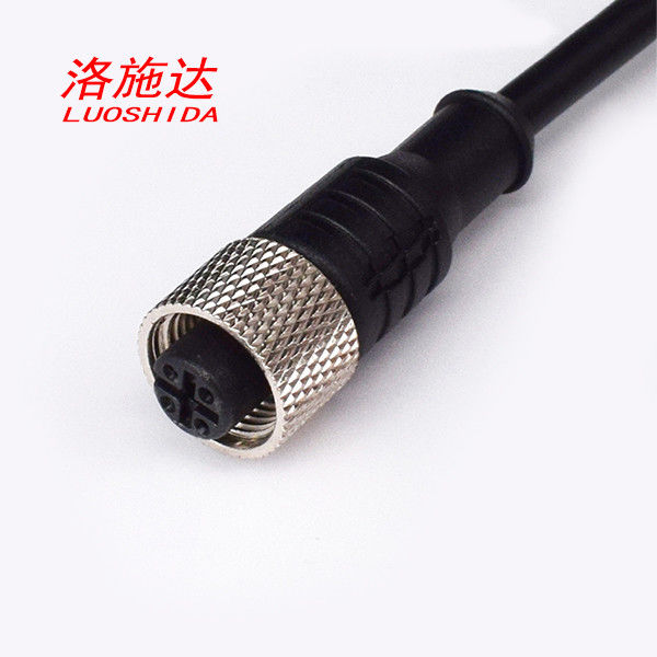 4 Pin Cable Connector Fitting M12 Female Straight Connector Cable For ...
